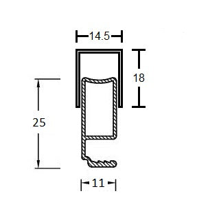 Aluminium Flyscreen Channel 14.5 x 18 x 1.22mm - Alltrade Aluminium ...