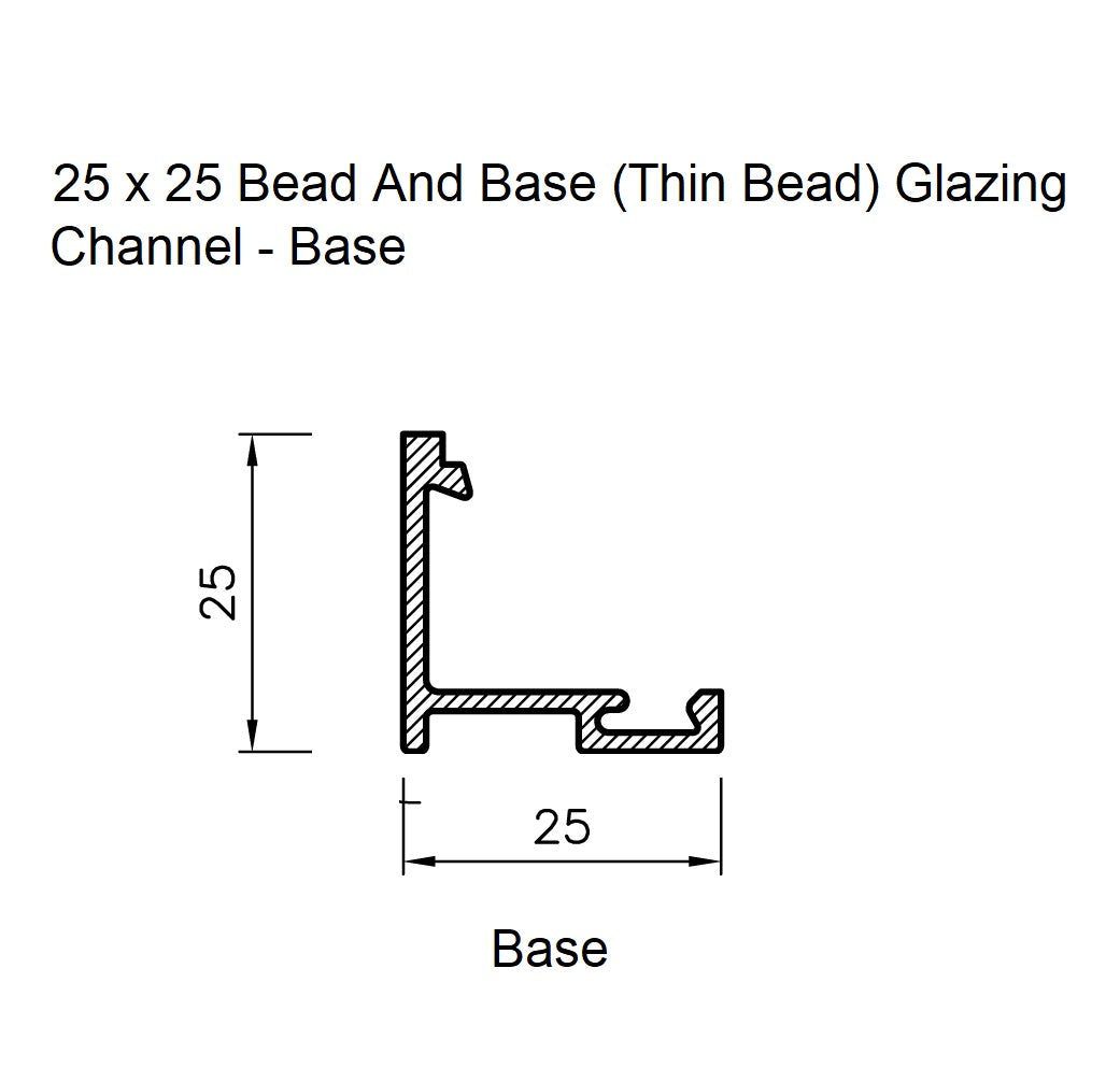Aluminium Glazing Channel Natural / Clear Anodised - Alltrade Aluminium ...