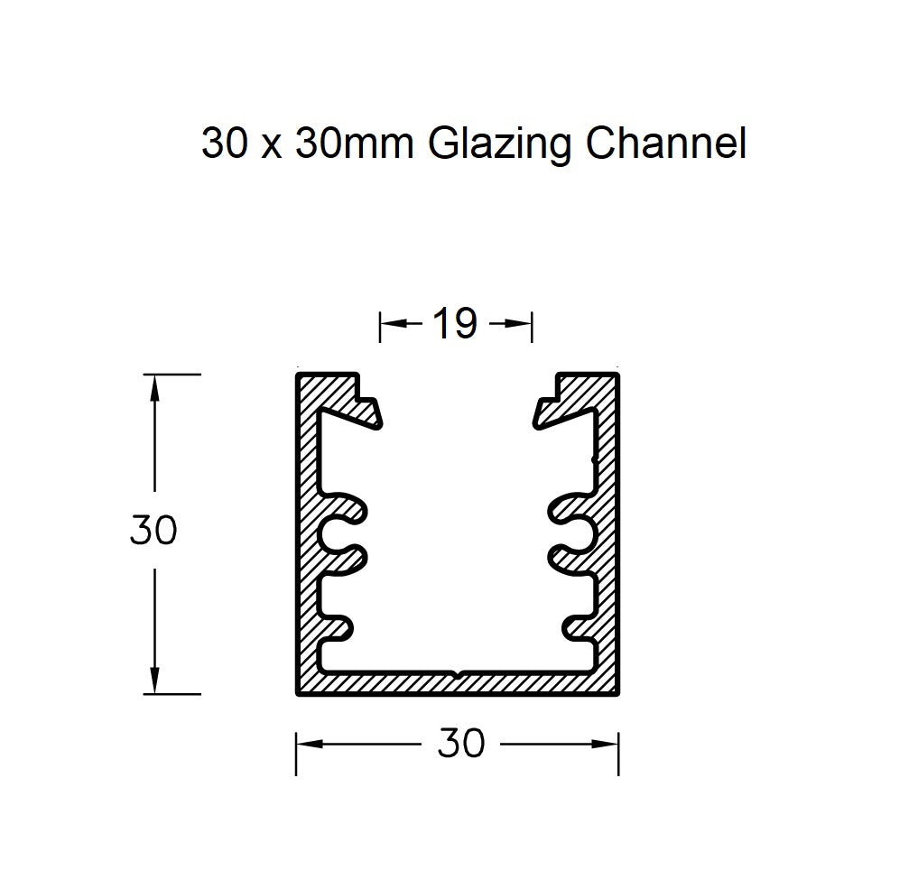 Aluminium Glazing Channel Natural / Clear Anodised - Alltrade Aluminium ...