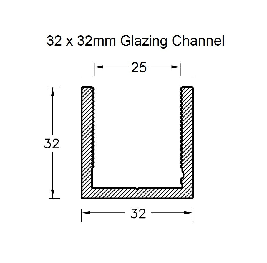 Aluminium Glazing Channel Natural / Clear Anodised - Alltrade Aluminium ...