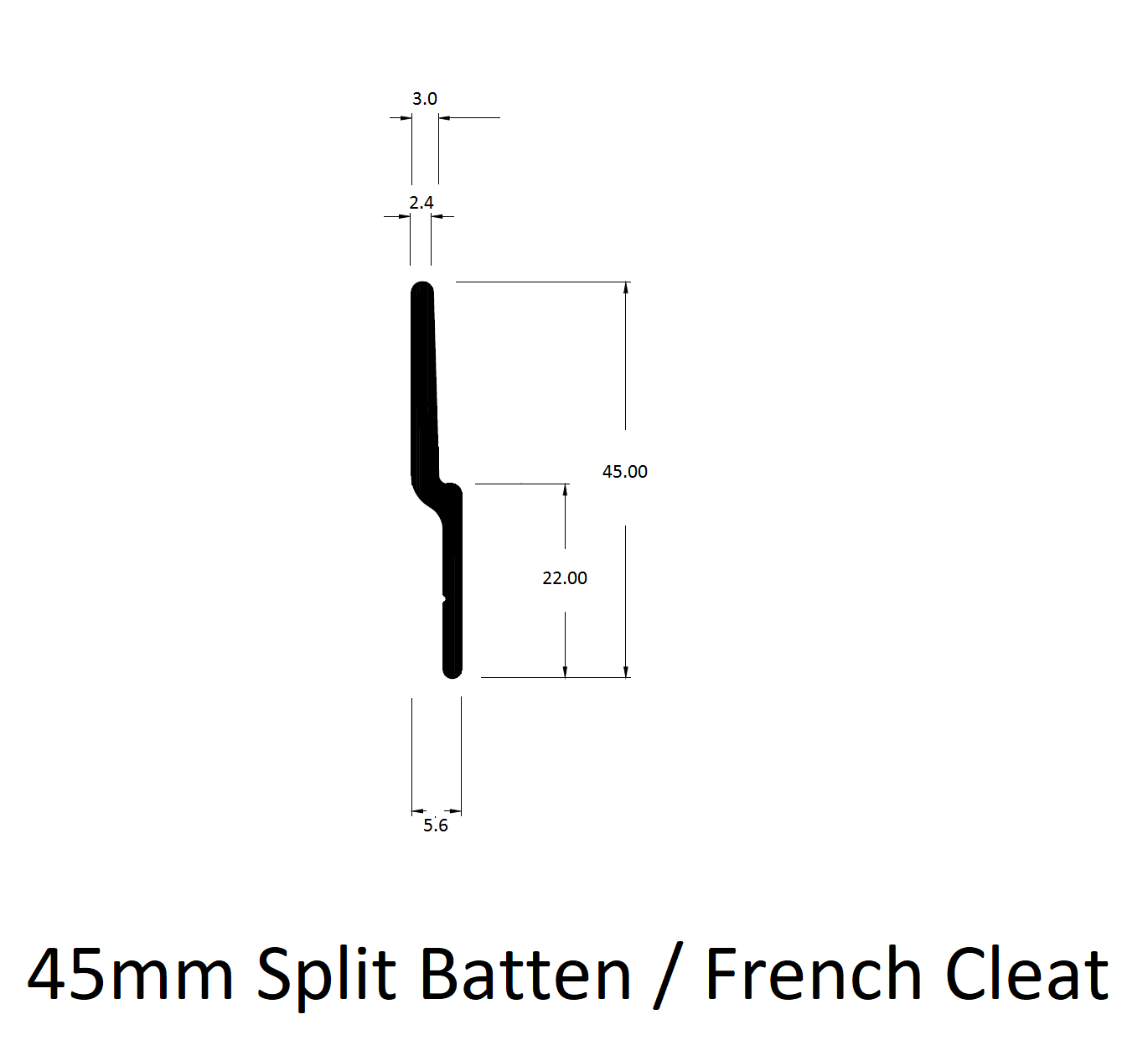 Aluminium Split Batten / French Cleat - Alltrade Aluminium, Glass ...