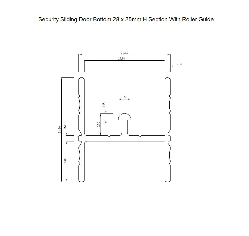 Aluminium Security Door (Sliding) Bottom Tracks - Alltrade Aluminium ...